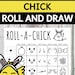 Roll-a-chick Roll and Draw a Chick Game Easter Spring Dice Drawing ...
