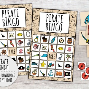 Pirate Bingo Game for Kids, Kids Birthday Party Game, Preschool ...