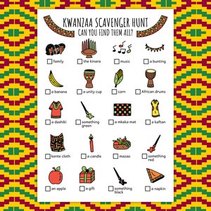 Kwanzaa Scavenger Hunt for Kids, African Festival Treasure Hunt, Party ...