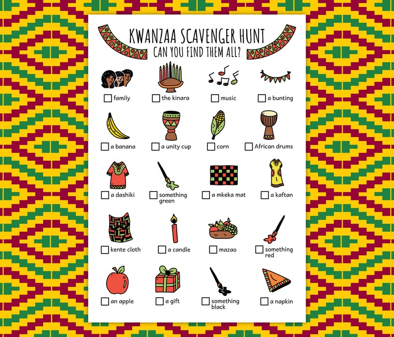 Kwanzaa Scavenger Hunt for Kids, African Festival Treasure Hunt, Party ...