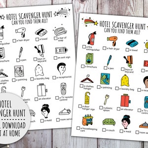 Hotel Scavenger Hunt for Kids, Travel Treasure Hunt, Family Vacation ...