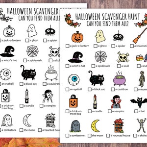 Fall Scavenger Hunt Bundle for Kids, Set of 4 Autumn Treasure Hunt ...