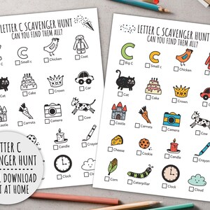 Letter C Scavenger Hunt for Kids | Alphabet Activity, Preschool ...