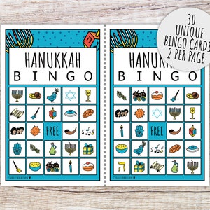Hanukkah Bingo Game for Kids, Chanukah Party Game, Classroom Game and ...