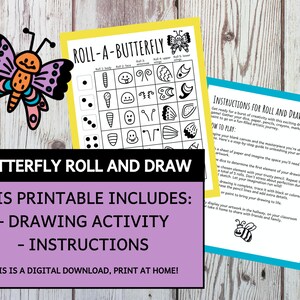 Roll-a-butterfly Roll and Draw a Butterfly Game Spring Dice Drawing ...