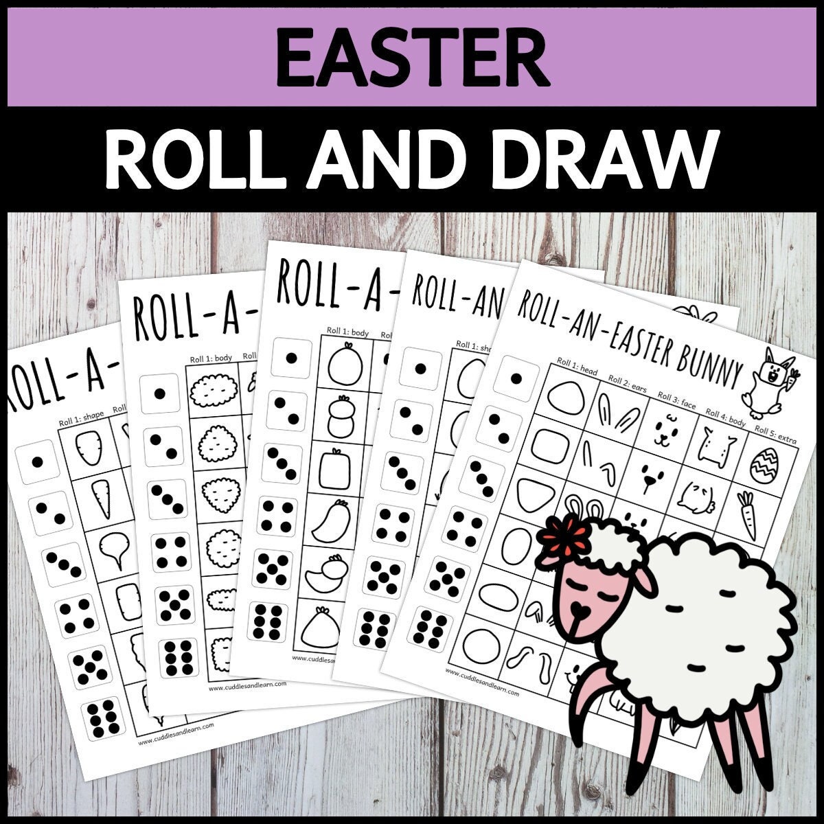 Easter Roll and Draw Game Spring Dice Drawing Activity for Kids BUNDLE ...