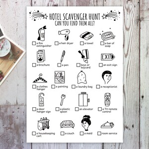 Hotel Scavenger Hunt for Kids, Travel Treasure Hunt, Family Vacation ...
