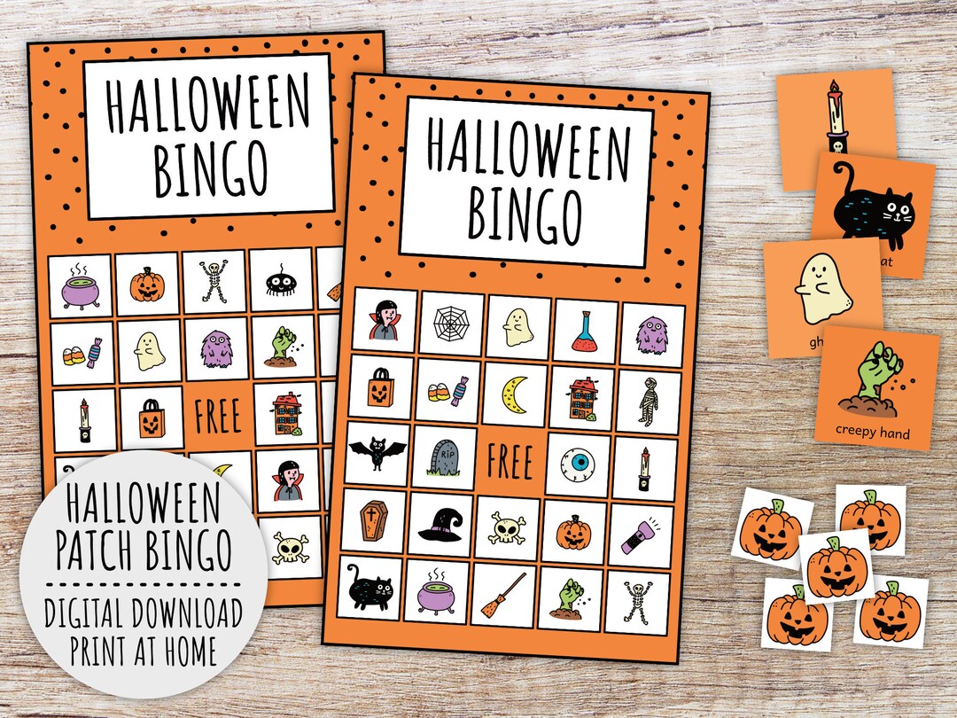 Halloween Bingo Game for Kids, Kids Spooky Fall Party Game, Preschool ...