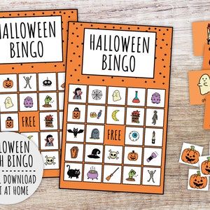 Halloween Bingo Game for Kids, Kids Spooky Fall Party Game, Preschool ...