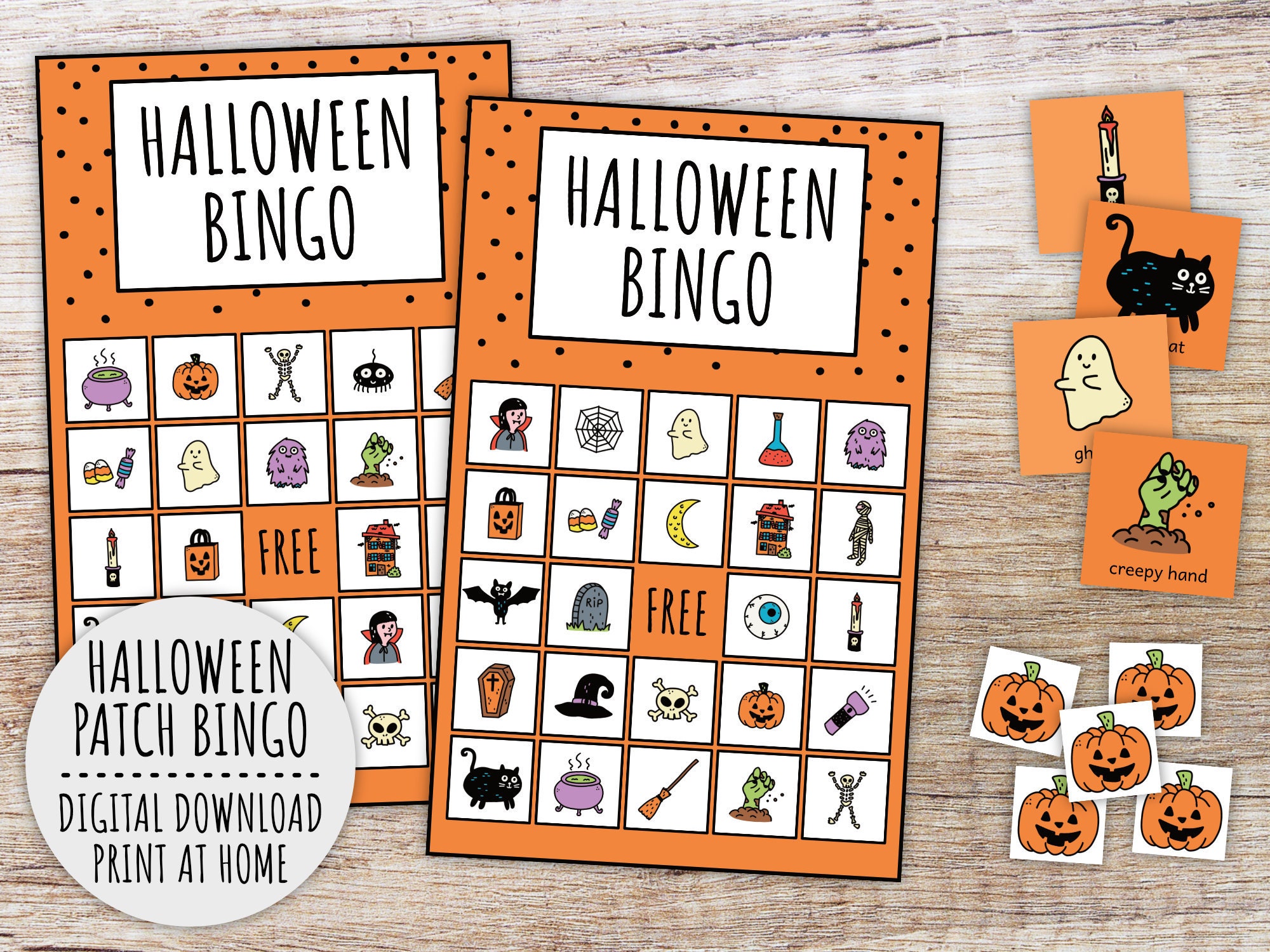 Halloween Bingo Game for Kids, Kids Spooky Fall Party Game, Preschool ...