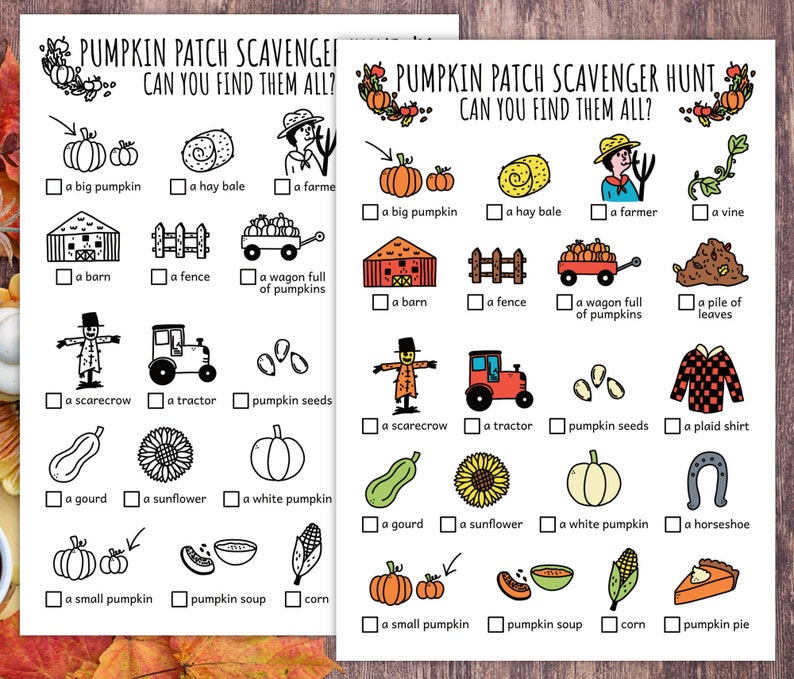 Fall Scavenger Hunt Bundle for Kids, Set of 4 Autumn Treasure Hunt ...