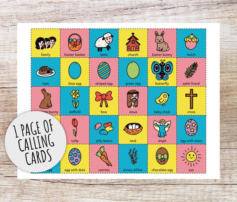 Easter Bingo Game for Kids Kids Spring Party Game Classroom | Etsy