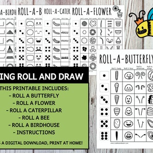 Spring Roll and Draw Game Spring Dice Drawing Activity for Kids BUNDLE ...