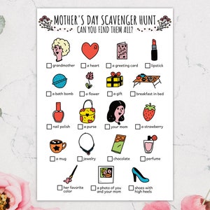 Mother's Day Scavenger Hunt for Kids, Indoor Kids Activity and Mother's ...