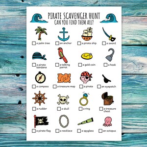 Pirate Scavenger Hunt for Kids, Magical Sea Pirate Treasure Hunt and ...