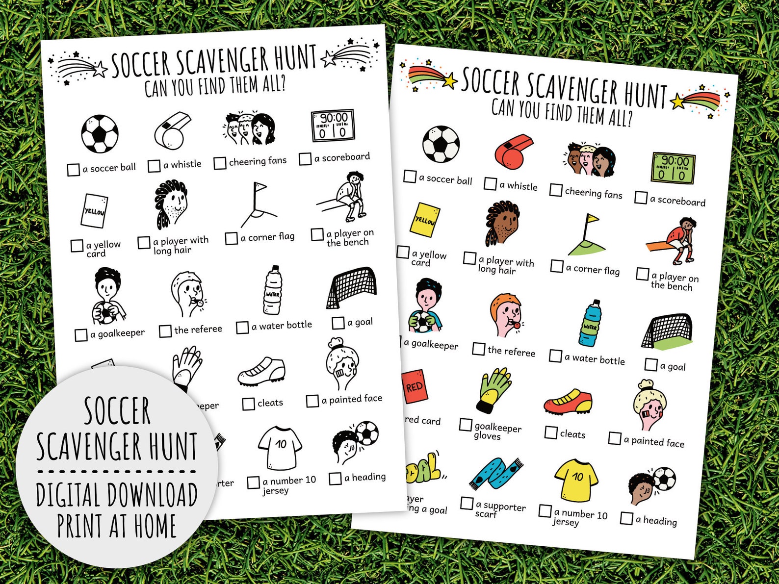 Soccer Scavenger Hunt for Kids, Football Treasure Hunt and Football ...