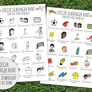 Soccer Scavenger Hunt for Kids, Football Treasure Hunt and Football ...