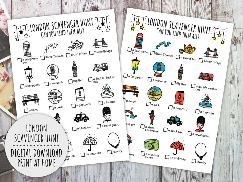 London Scavenger Hunt for Kids, Travel City Trip Treasure Hunt, UK ...