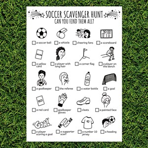 Soccer Scavenger Hunt for Kids, Football Treasure Hunt and Football ...
