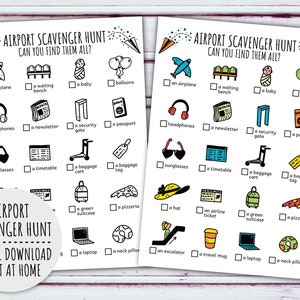 Airport Scavenger Hunt for Kids, Travel Treasure Hunt, Family Vacation ...