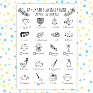 Hanukkah Scavenger Hunt for Kids, Chanukah Treasure Hunt, Party ...