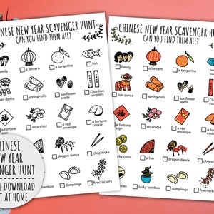 Chinese New Year Scavenger Hunt for Kids, Lunar Treasure Hunt, Spring ...