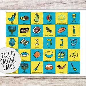 Hanukkah Bingo Game for Kids, Chanukah Party Game, Classroom Game and ...