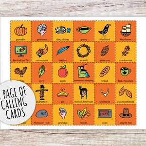 Thanksgiving Bingo Game for Kids, Kids Fall Party Game, Preschool ...