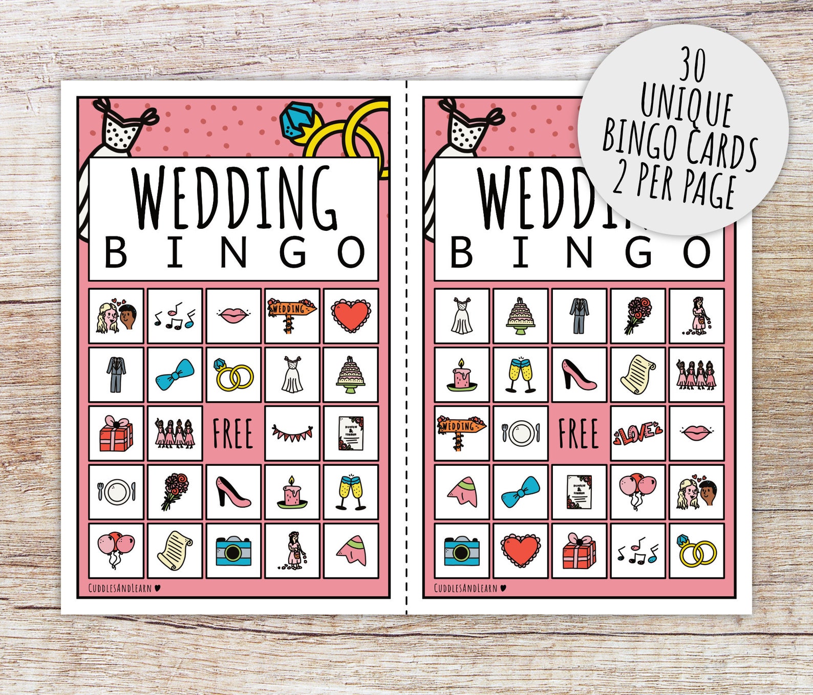 Wedding Bingo Game for Kids, Kids Marriage Party Game, Love Classroom ...
