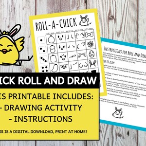 Roll-a-chick Roll and Draw a Chick Game Easter Spring Dice Drawing ...