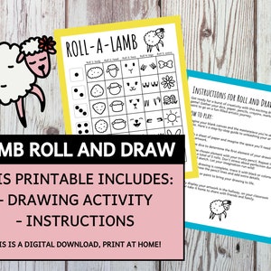 Roll-a-lamb Roll and Draw an Easter Lamb Game Spring Sheep Dice Drawing ...