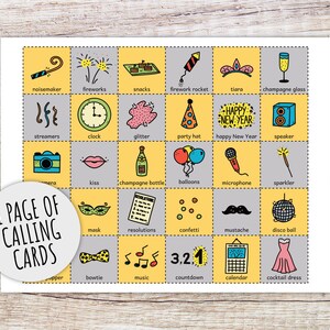 New Year Bingo Game for Kids, Kids Winter Party Game, Classroom Game ...