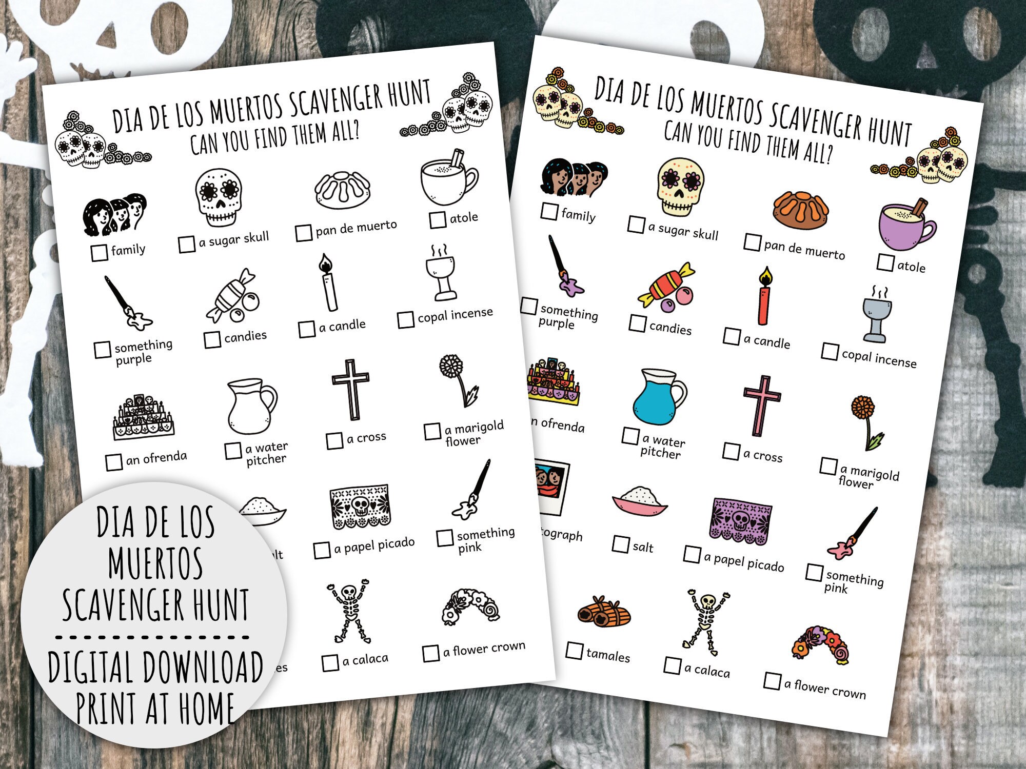 Dia De Los Muertos Scavenger Hunt for Kids, Mexican Treasure Hunt, Day ...