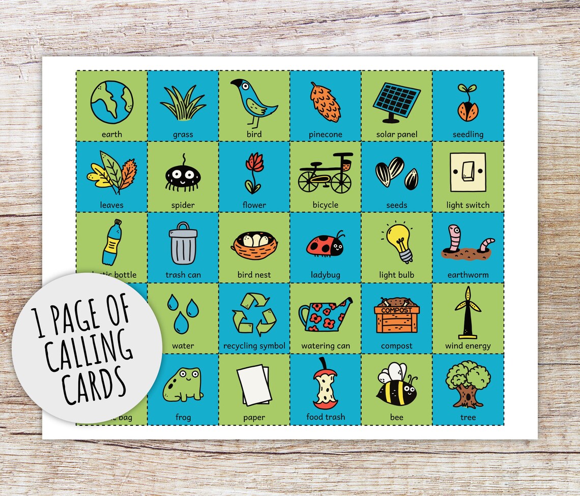 Earth Day Bingo Game for Kids - Printable Eco-friendly Activity, Fun ...