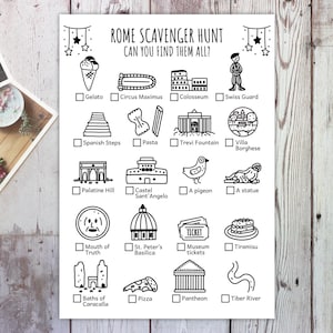 Rome Scavenger Hunt for Kids, Travel City Trip Treasure Hunt, Italy ...