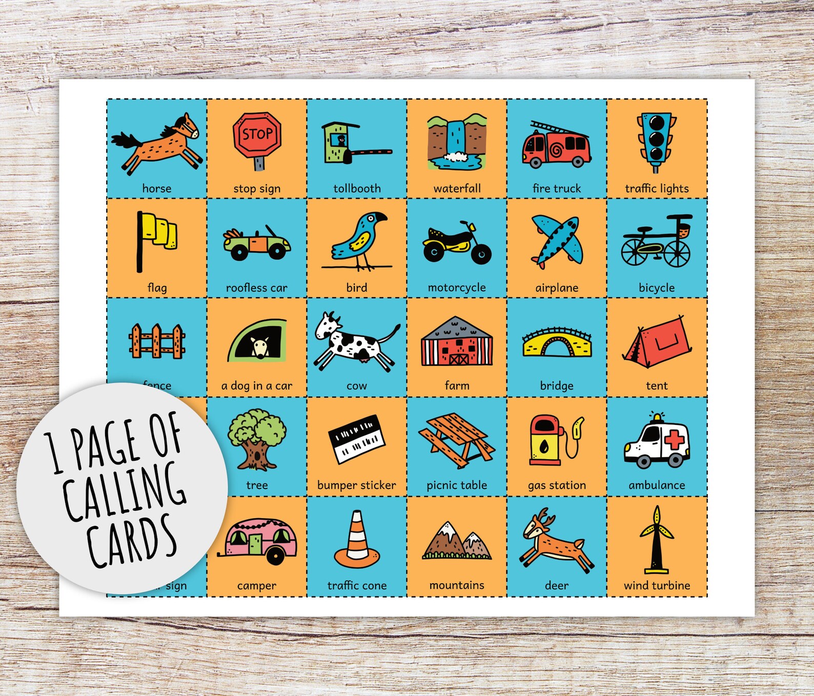 Road Trip Bingo Game for Kids, Kids Travel Party Game, Classroom Game ...