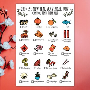 Chinese New Year Scavenger Hunt for Kids, Lunar Treasure Hunt, Spring ...