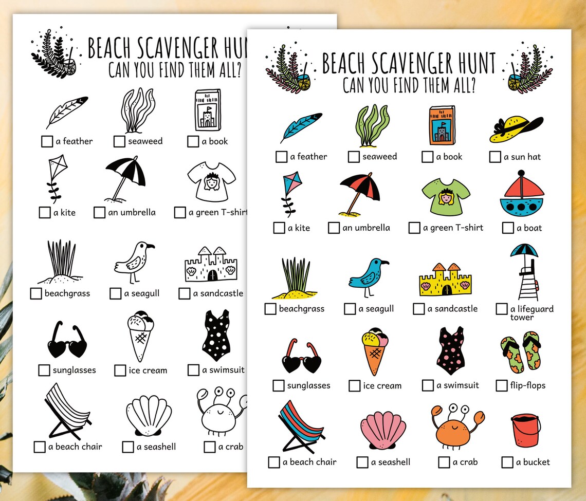 Summer Scavenger Hunt Bundle for Kids, Set of 4 Summer Treasure Hunt ...