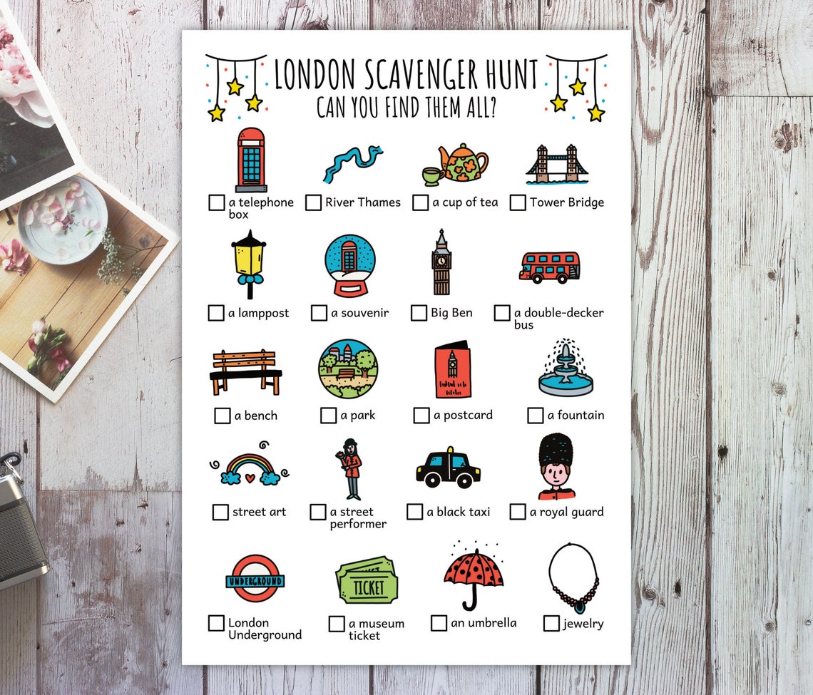 London Scavenger Hunt for Kids, Travel City Trip Treasure Hunt, UK ...