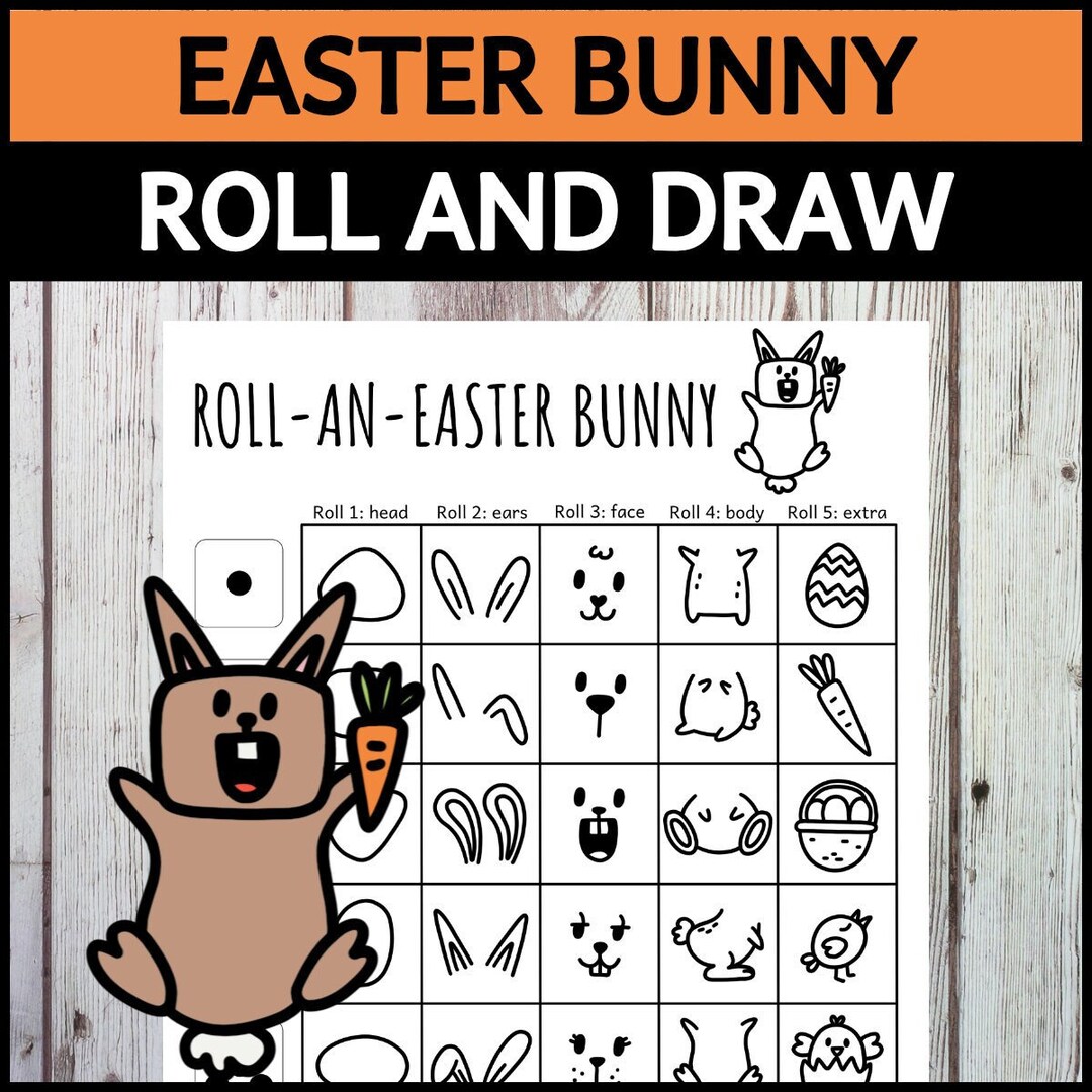 Roll-an-easter-bunny Roll and Draw a Bunny Game Spring Easter Dice ...