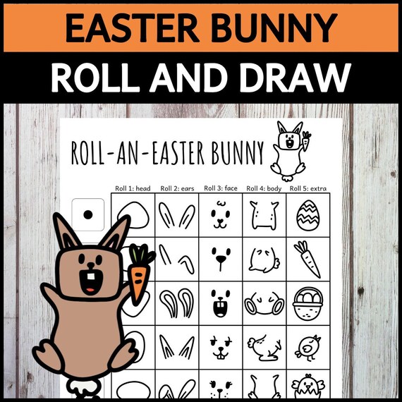 Draw Bunny Dice Game Easter Black And White Dice Board Game For