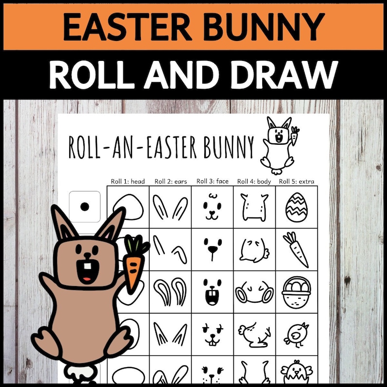 Roll-an-easter-bunny Roll and Draw a Bunny Game Spring Easter Dice ...