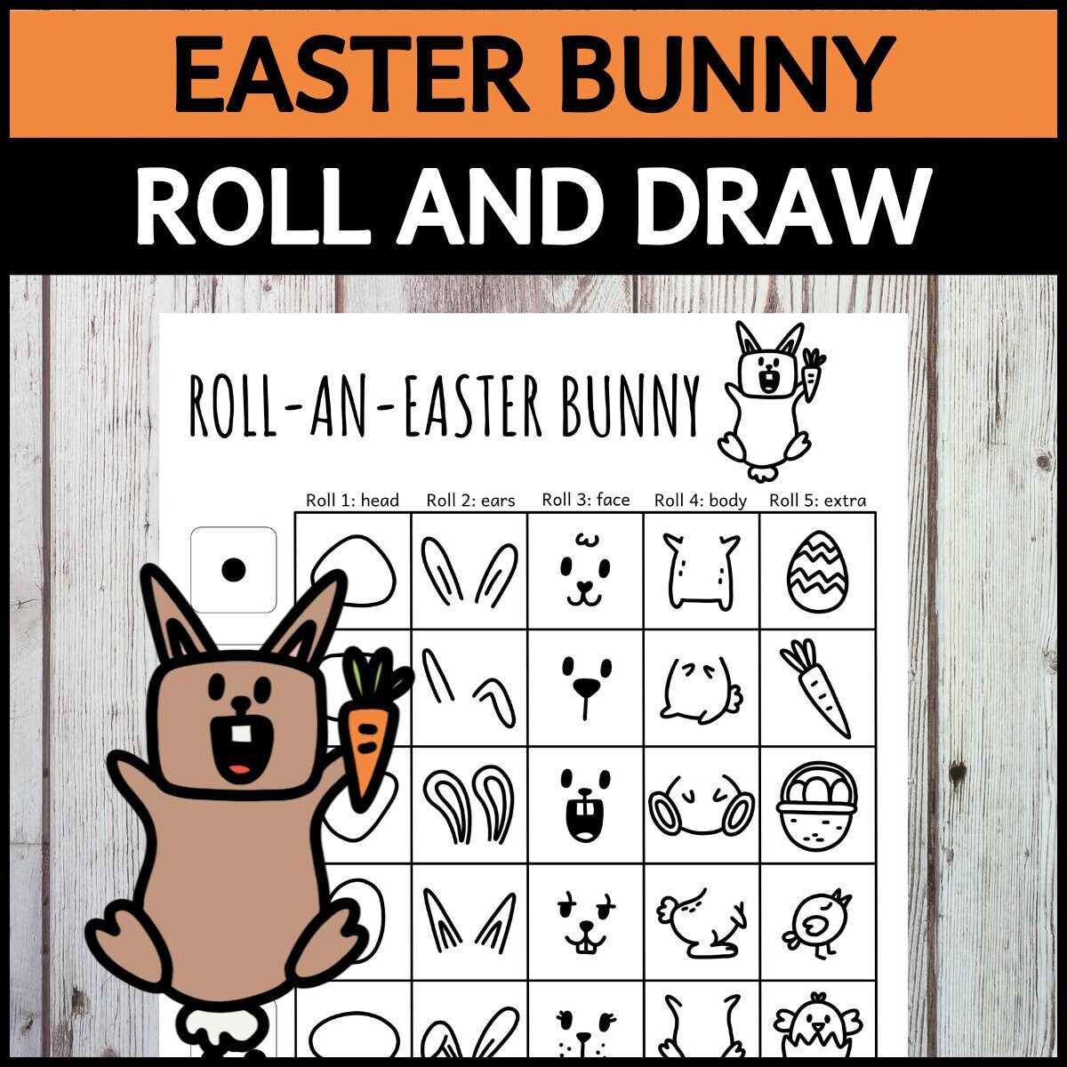 Roll-an-easter-bunny Roll and Draw a Bunny Game Spring Easter Dice ...