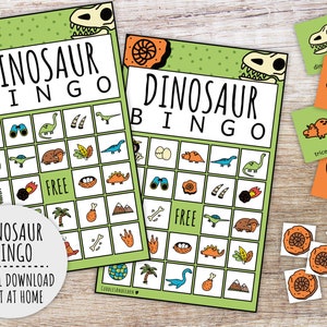 Dinosaur Bingo Game for Kids, Kids Dino Birthday Party Game, Classroom ...