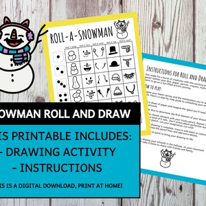 Roll-a-snowman Roll and Draw a Snowman Game Winter Dice Drawing ...