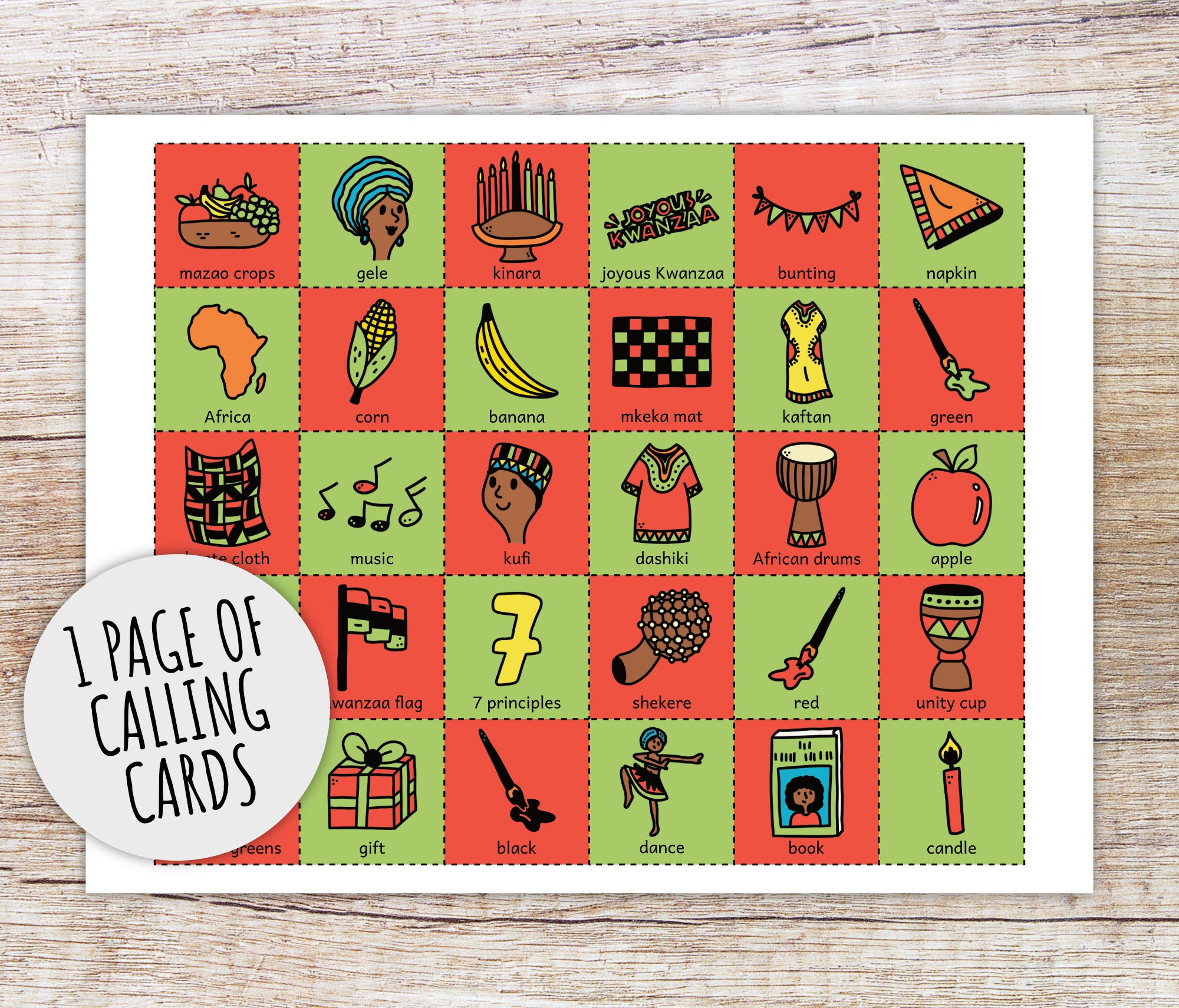 Kwanzaa Bingo Game for Kids, Kids African Heritage Party Game ...