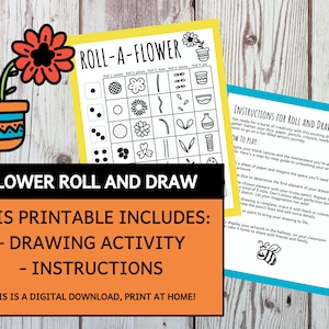 Roll-a-flower Roll and Draw a Flower Game Spring Dice Drawing Activity ...