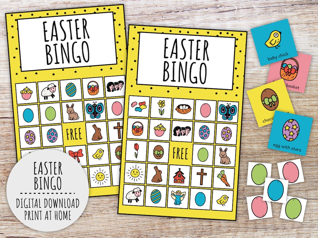 Easter Bingo Game for Kids, Kids Spring Party Game, Classroom Game and ...