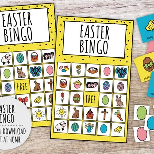 Easter Bingo Game for Kids, Kids Spring Party Game, Classroom Game and ...