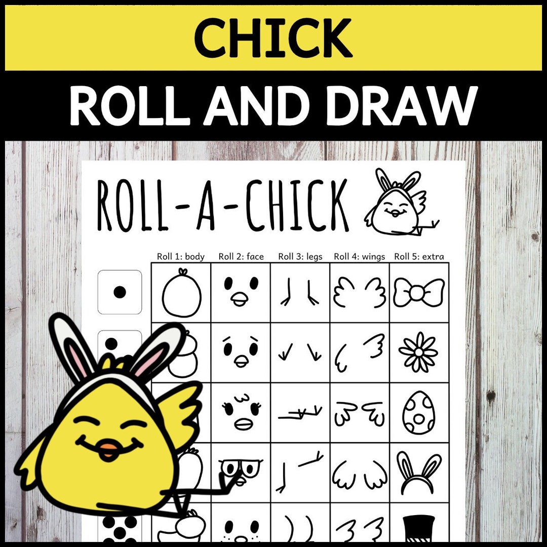 Roll-a-chick Roll and Draw a Chick Game Easter Spring Dice Drawing ...